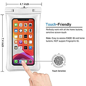 IFCASE Universal Waterproof Case, 2 Pack TPU Phone Dry Bag Pouch for iPhone 14 Pro Max, 14 13 12 11 XS XR 7 8 SE, Samsung Galaxy S22 S21 S20 Ultra, A13 A53 5G (White)