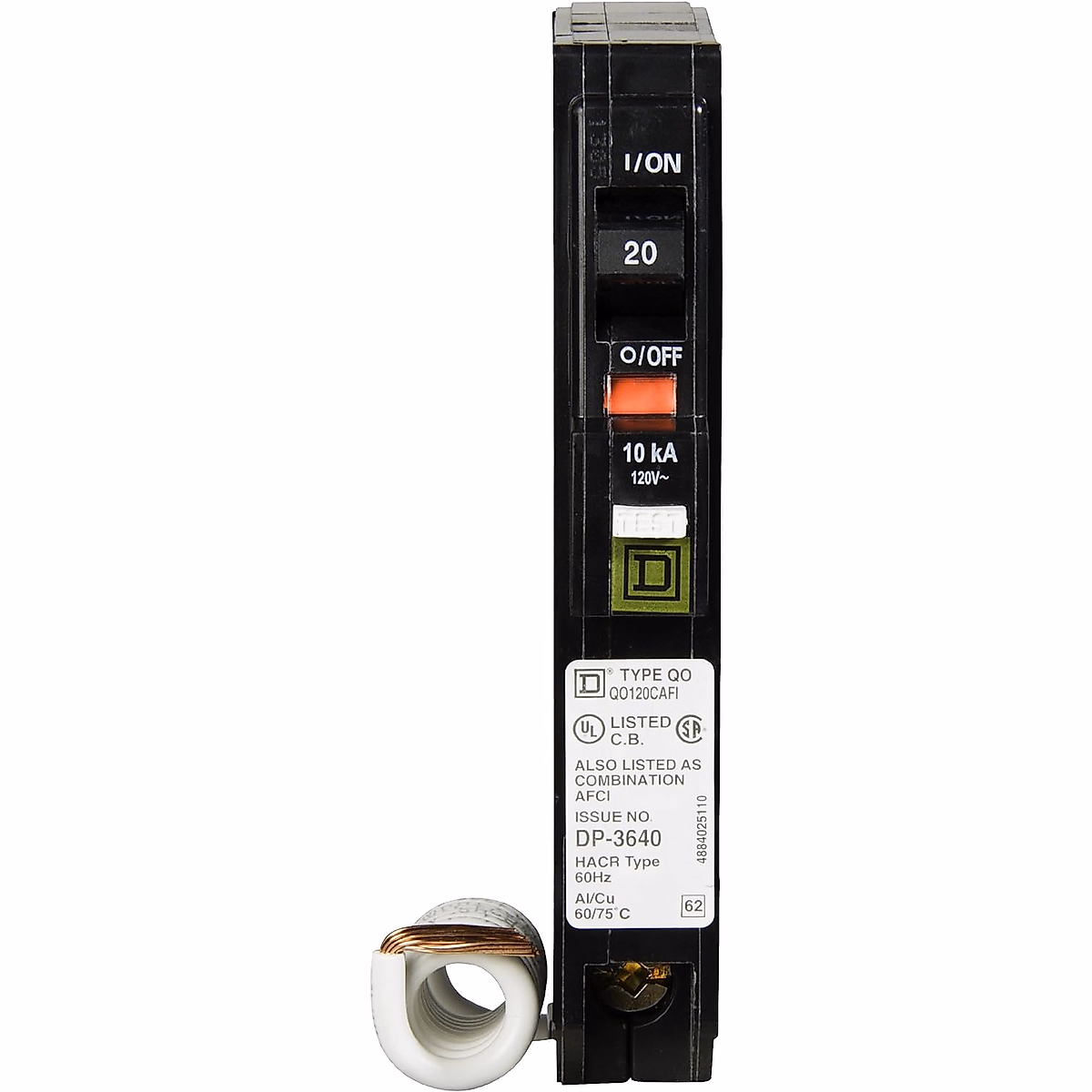 Square D QO120CAFI QO 20A Arc Fault Breaker