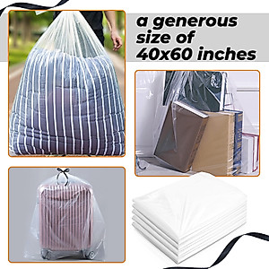 GothaBach 6 Pack 40x60 Inches Giant Jumbo Huge Storage Bags Plastic Moving Bags Flat Large Plastic Bags for Clothes Packing Luggage Suitcase Comforter Chair Moistureproof