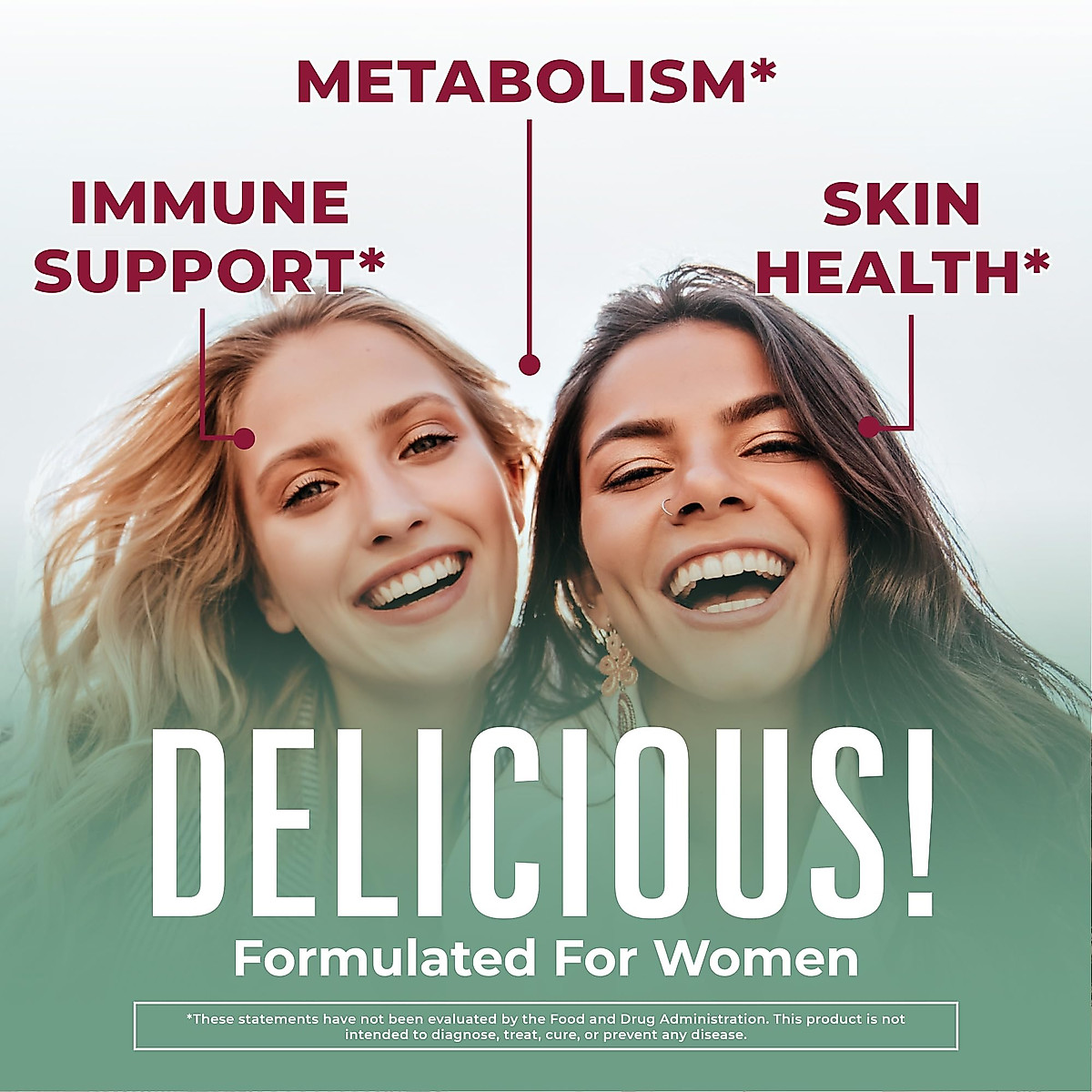 MaryRuth Organics Multivitamin for Women | Womens Multivitamin Gummy | Vegan | USDA Organic | Immune Support Gummy Vitamins | Hair and Skin Vitamins for Women | Vitamin D3 | Selenium | 60 Count