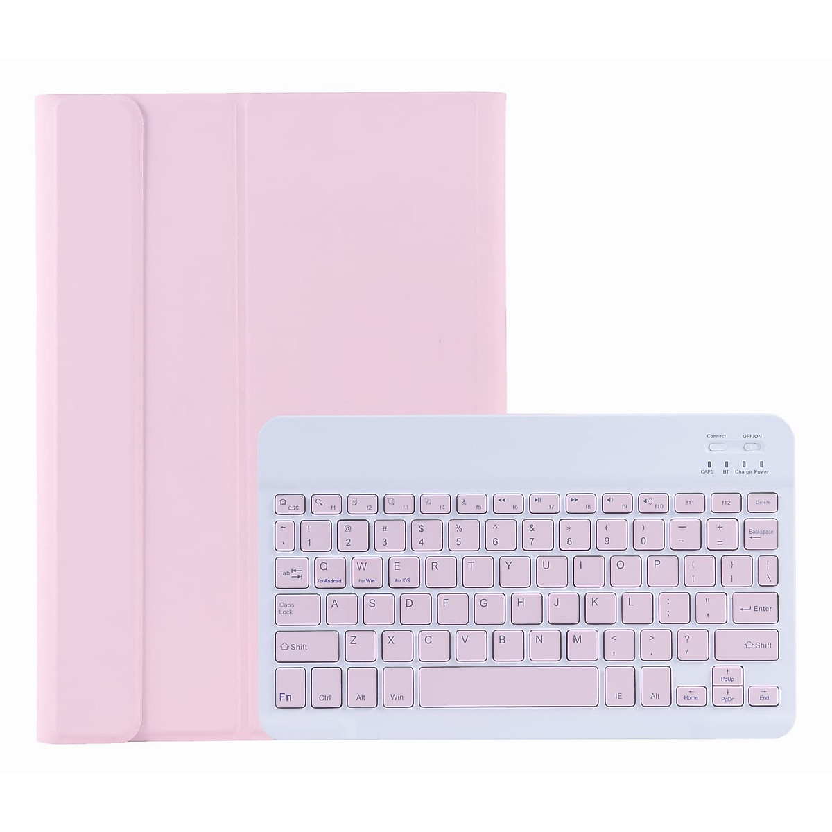 Lrufodya Galaxy Tab A8 10.5 Inch 2022 Case with Keyboard, Candy Colors Detachable Wireless Keyboard with Slim Cover for Galaxy Tab A8 SM-X200 SM-X205 (Pink)