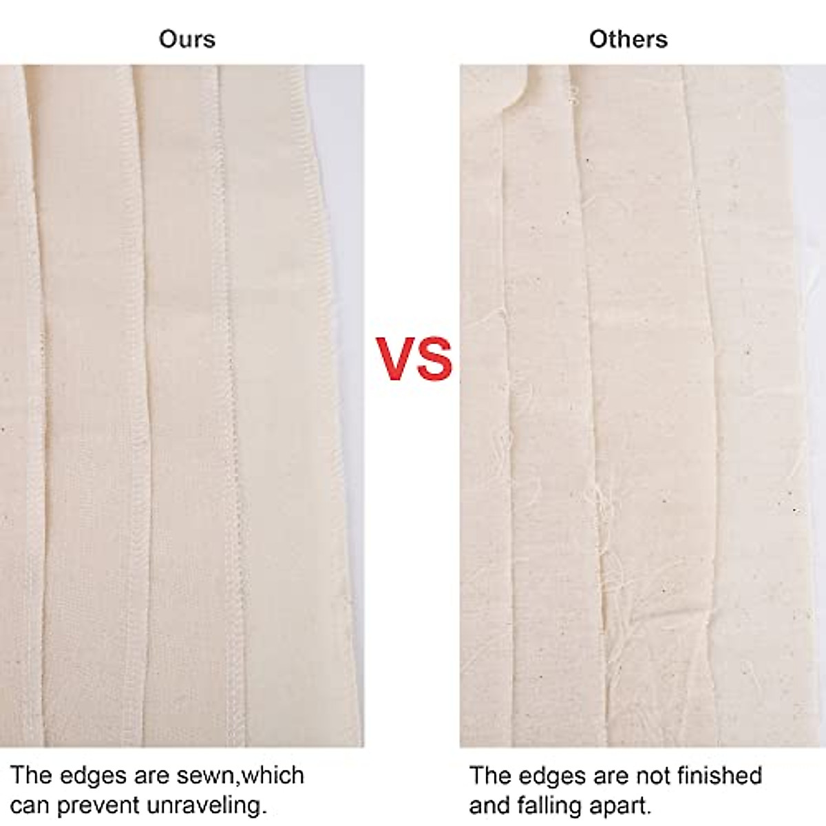 Muslin Fabric Cotton Cloth 62 Inch Wide by Yard (5.4YARDS, Natural Thin)