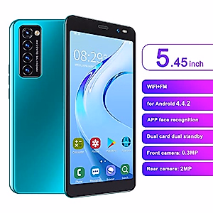 Archuu 5.45in Smartphone, Rino4 Pro Face Unlock Intelligent Unlocked Cell Phones Dual Cards Dual Standby Smartphone 1+8G Full Screen Smartphone Android 6.0 Mobile Phone(Green)