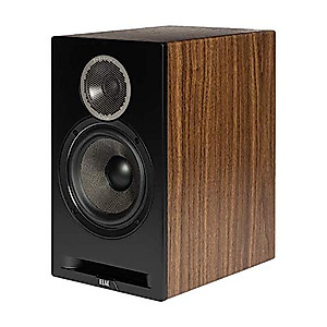ELAC Debut Reference B6.2 Bookshelf Speakers - (Pair) Black Baffle, Walnut Cabinet