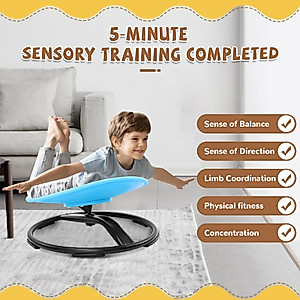 Zhenx Spinning Chair for Kids, Autism Kids Swivel Chair, Kids Sensory Chair, Spinning Chair for Autistic Kids & ADHD Children, Sit and Spin Training Body Coordination(Blue)