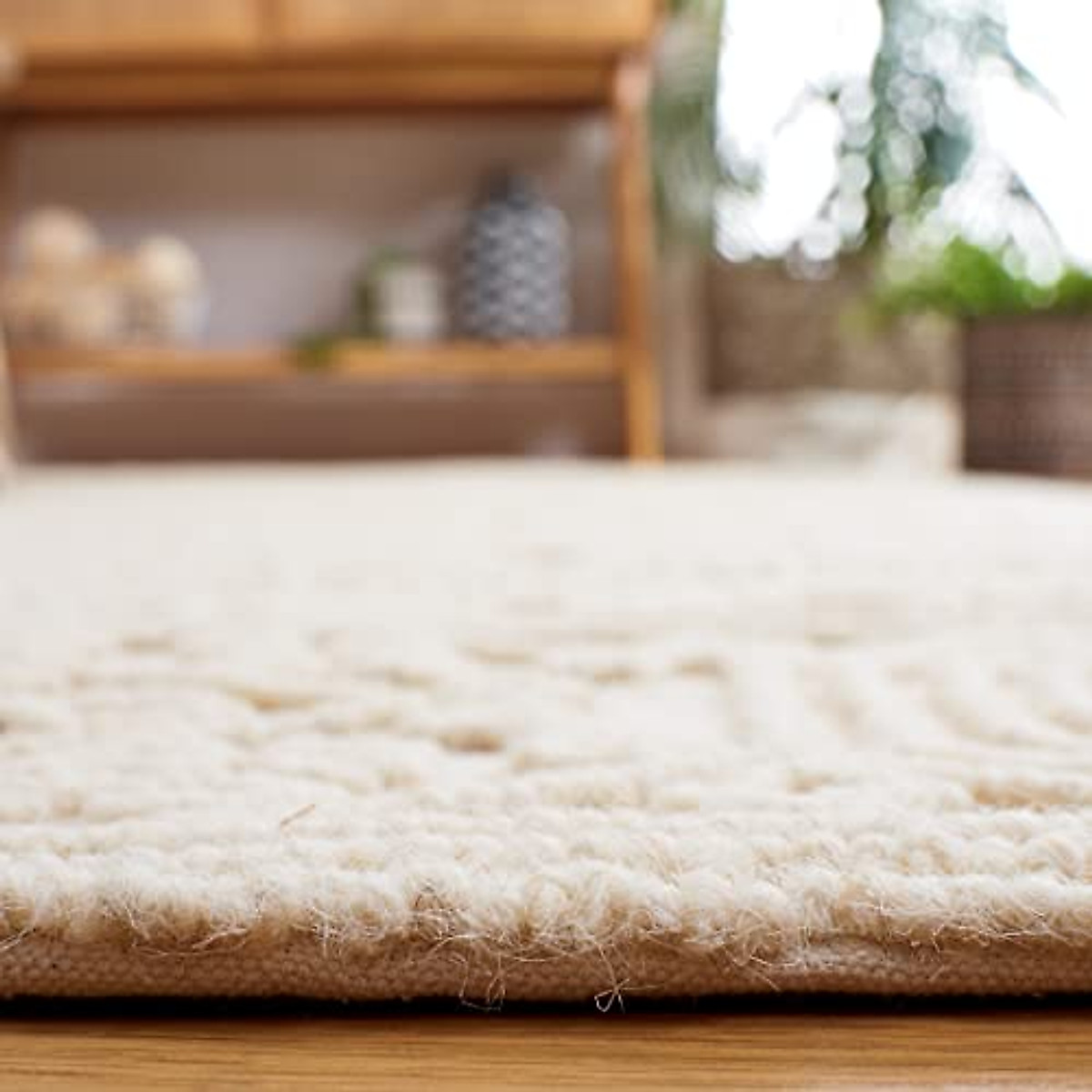 Safavieh Trace Collection 8' x 10' Ivory TRC401A Handmade Premium Wool Area Rug