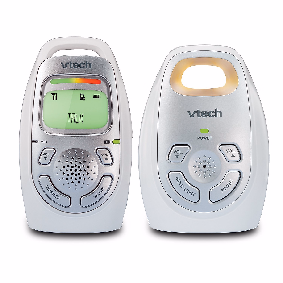 VTech DM223 Audio Baby Monitor with up to 1,000 ft of Range, Vibrating Sound-Alert, Talk-back Intercom, Digitized Transmission & Belt Clip (Renewed)