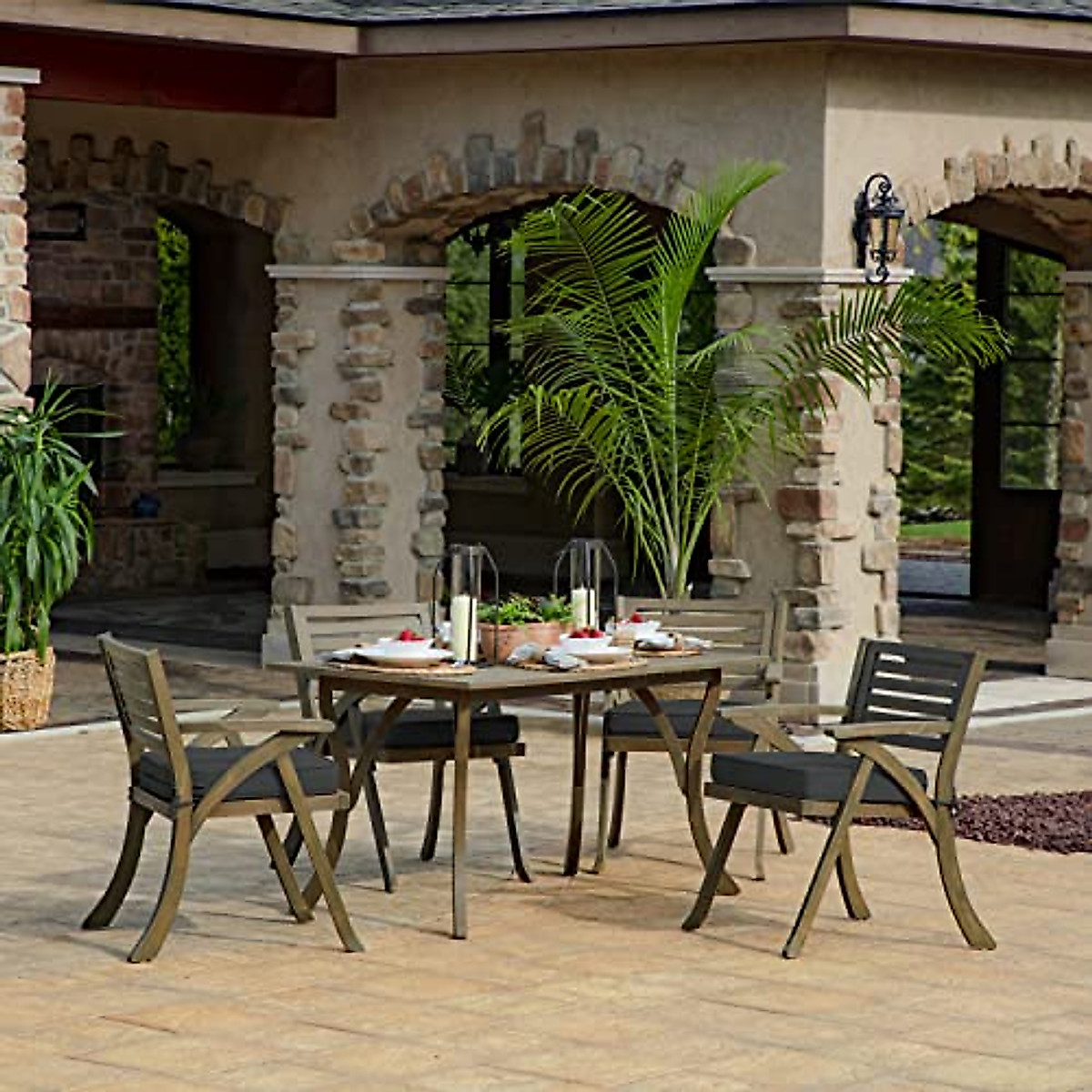 Arden Selections ProFoam Performance Outdoor Seat Cushion 19 x 20, Slate Grey