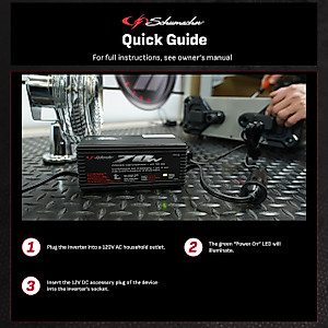 Schumacher PC-6 AC to DC Power Converter with 12V DC Port That Plugs into 12V AC Outlet - 70 Watts Continuous 140 Peak Watts, Black