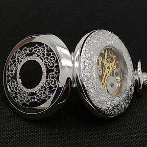 Brelsen Signature Silver Mechanical Demi Half Hunter Pocket Watch
