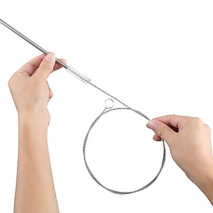 40 Inches Brush Cleaner for Cleaning Straw, Kegerator, Feeding Tube, Siphon Hose, Sunroof Drain, Refrigerator Drain, 4PCS (White)