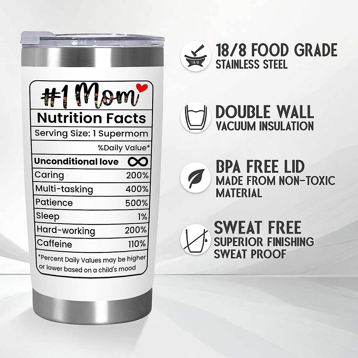 OASSIE Mothers Day Gifts for Mom from Daughter Son - 20 oz Stainless Steel Insulated Coffee Tumbler With Lid - Mother's Day Birthday Gifts for Women Mama Mother-In-Law, Presents for Mom Stepmom