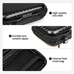 Earbud Case, RISETECH Earphone Carrying Case Holder Storage Mini Bag Headphone Small Pouch Cell Phone Accessories Organizer for EarPods Airpods Beats Flex Bose Wired Earbuds USB Cable Wall Charger