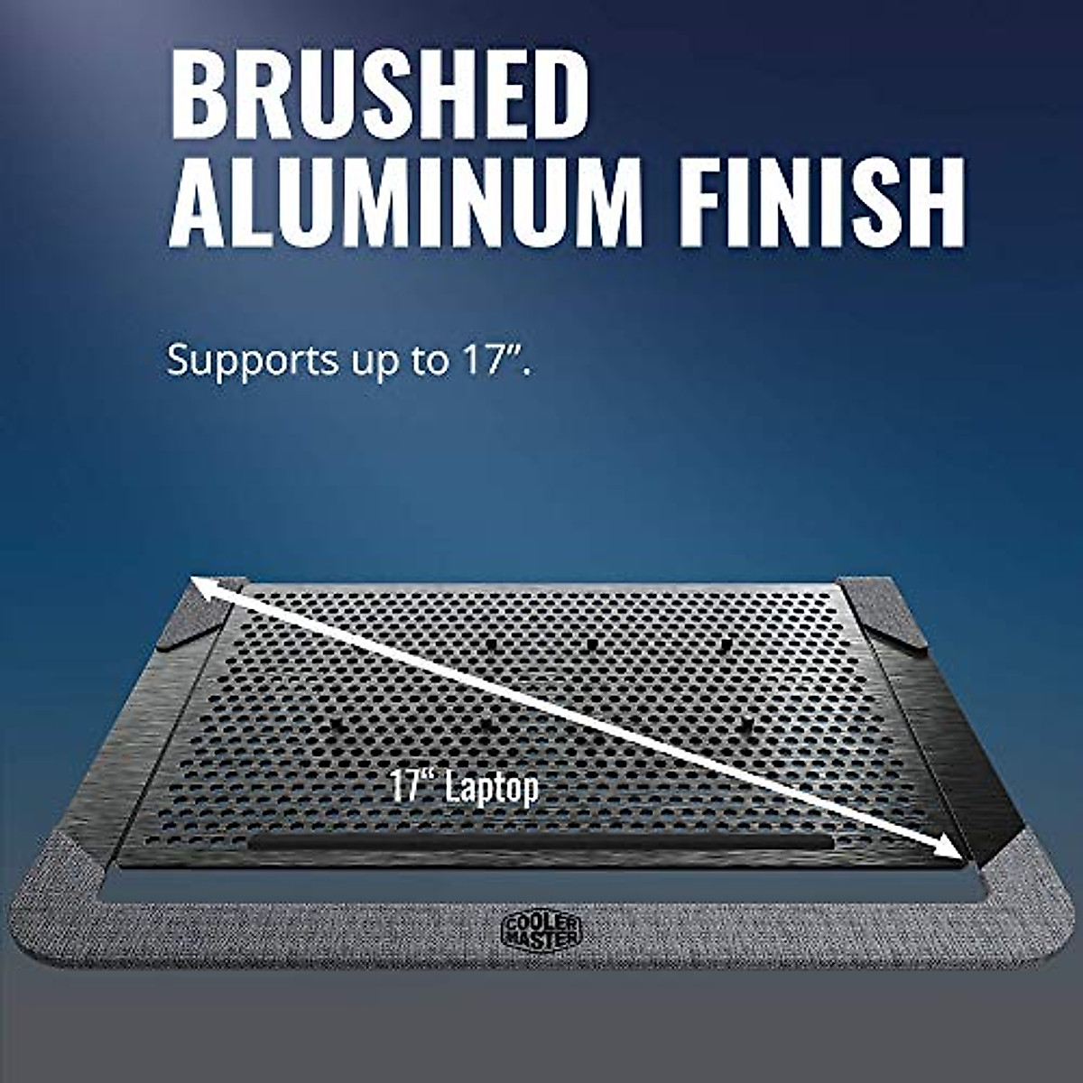 Cooler Master Notepal U2 Plus V2 Laptop Air Cooler, Dual 80mm Moveable Fans, Lightweight Aluminum Cooling Pad, Polyester Fiber Dacron and Aluminum Material, Supports up to 17” Laptop