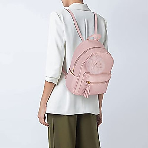 Fashion Mini Women Girls Backpack Purse Cute Small Leather Teens Bags Daypack with Tassel Pom