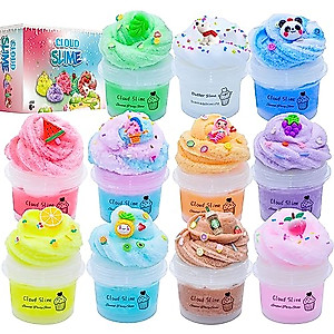 11pack Dual Color Cloud Slime Kit for Girls and Boys -Super Soft and Non-Sticky, Party Favor for Kids Girls & Boys