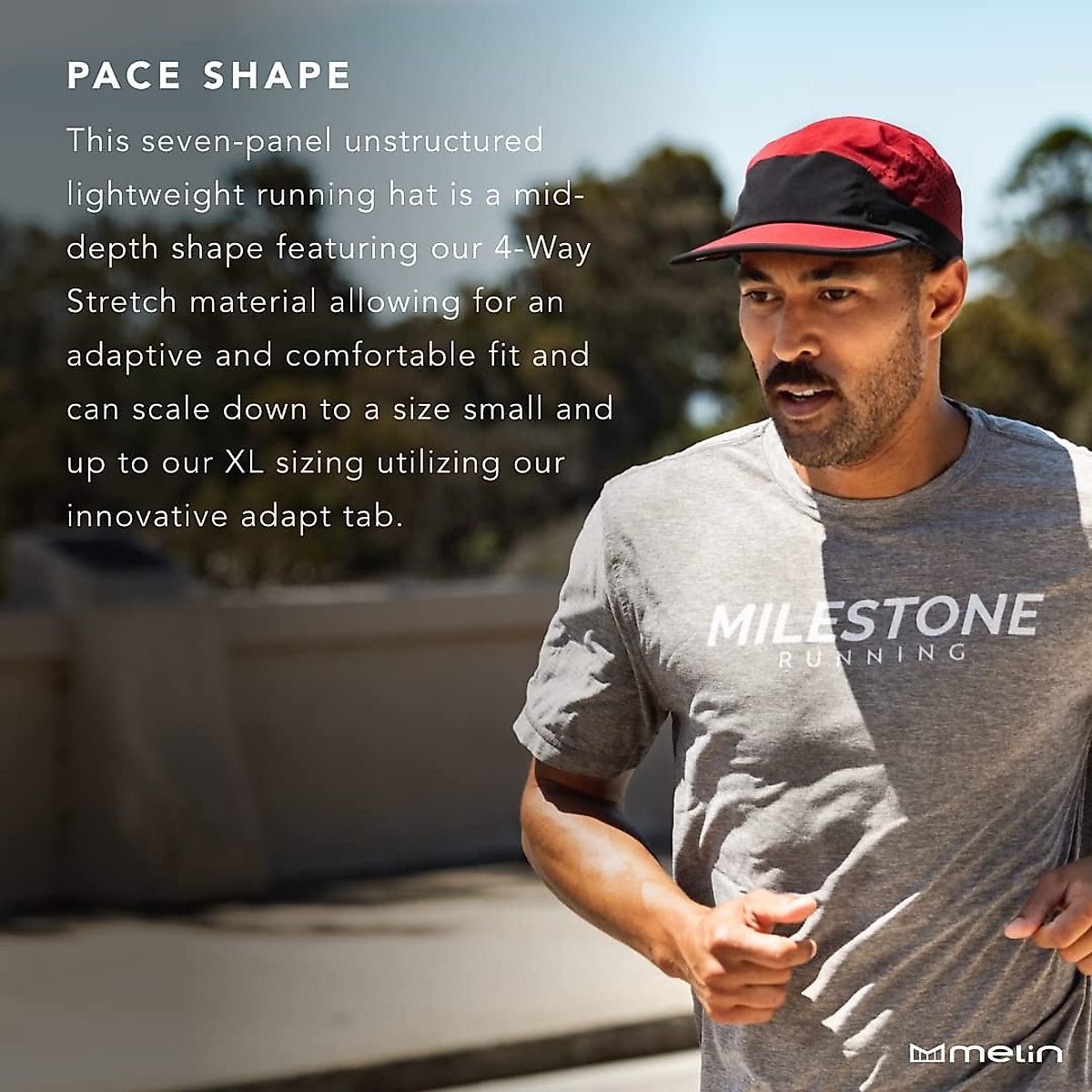 melin Pace Hydro, Performance Adjustable Running Hat, Water-Resistant Cap, Running Hat for Men & Women, Black