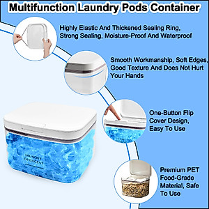 Geora Laundry Pods Container, 94oz / 5.8lb One-Click Pop-Up Design Laundry Detergent Container, Laundry Detergent Organizer with Scoop and Labels,For Laundry Room Organization And Storage