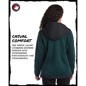 CANADA WEATHER GEAR Women’s Jacket – Lightweight Sweater Fleece Sweatshirt Jacket (S-XL), Size Large, Ponderosa Green