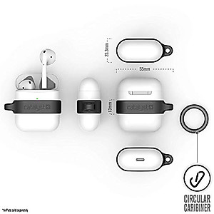 Minimalist case for AirPods 1 & 2 by Catalyst - Extra Grippy High Gloss Surface Finish, Ultra Light Weight, Slim Design, Compatible with Wireless Charging - Black