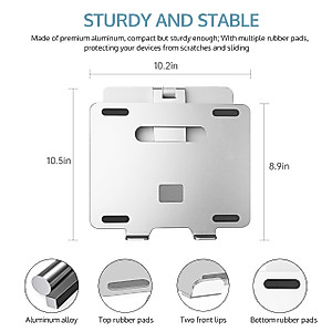 ProCase Adjustable Laptop Stand, Ergonomic Aluminum Laptop Holder, Portable Laptop Riser Notebook Computer Stand for MacBook Pro/Air Surface Dell Lenovo Laptops up to 15.6-Inch - Silver