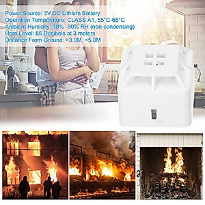 QUZHI Heat Alarm Fixed Temperature Heat Detector 5 Year Battery Powered 85dB Alarm Sound for Home Kitchen Garage White