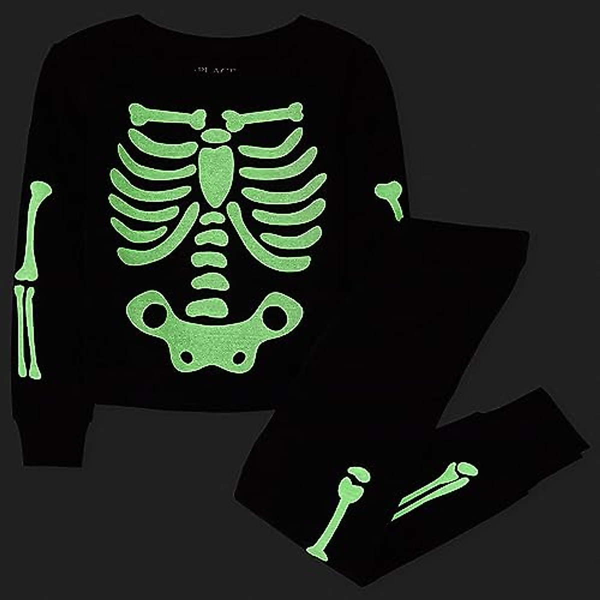 The Children's Place,Unisex Baby and Toddler Matching Family Glow Skeleton Snug Fit Cotton One Piece Pajamas,Black,5T