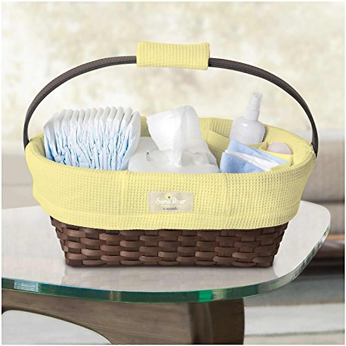 Munchkin Sarabear Portable Diaper Caddy, Yellow Waffle