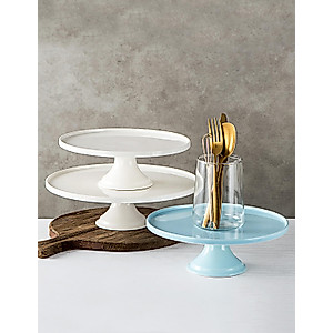 Onniyor Porcelain Cake Stand, Cake Display Stand, Round Dessert Stand, Cupcake Display Tray for Party (10 Inch, White)