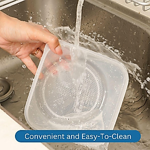 Microwave Rice Cooker Small ,Microwaveable Safe Ramen Cooker and Vegetables Steamer with Steam Release Vent, Marked Measurement Ideal for Dorm Room Essentials for Girls Boys.Tupperware Microwave Rice