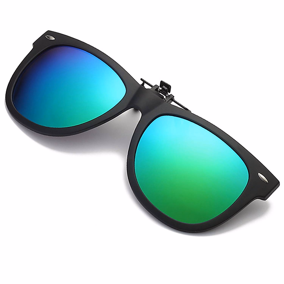 FRAZALA Polarized Clip on Sunglasses over Prescription Glasses Anti-Glare UV Protection Sunglasses Clip on Glasses Unisex (Green)