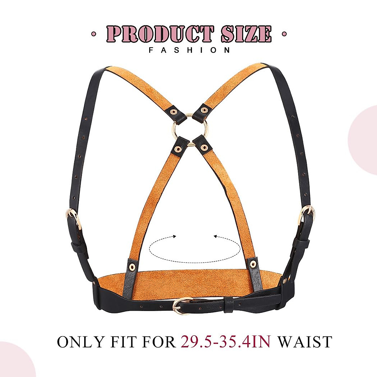 BODIY Gothic High Waist Belt for Women Black Fashion Harness Punk Rock Belts Cosplay Costume Belt Rave Accessory for Halloween Mardi Gras