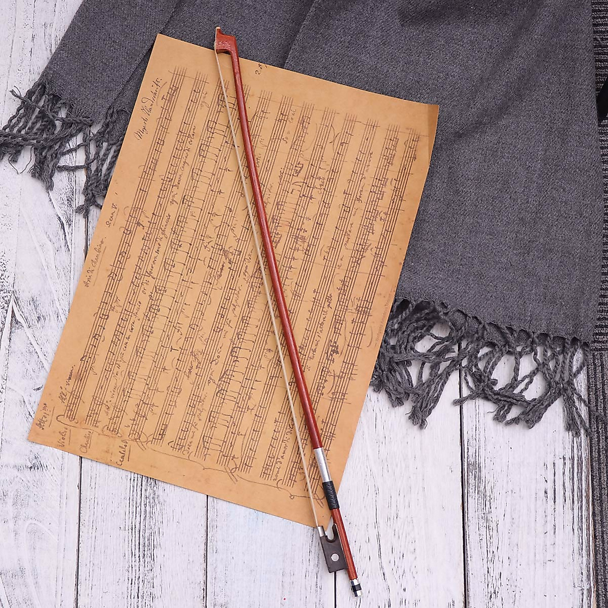 Vaguelly 1/4 Violin Bow With Horse Hair Light Weight Student Practice Violin Bow(Random Color)