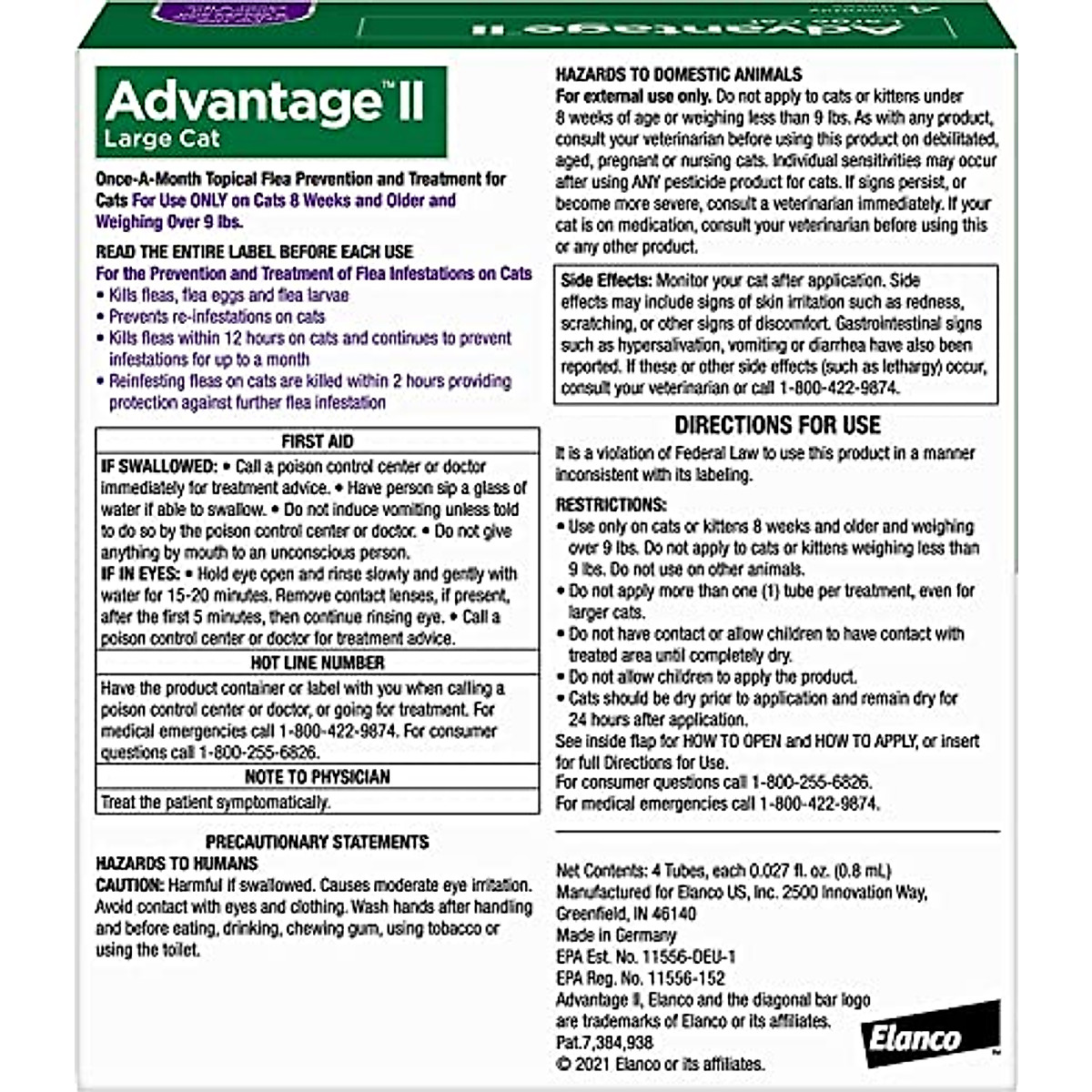 Advantage 2 flea control for cats and kittens over 9 lbs 4 month supply