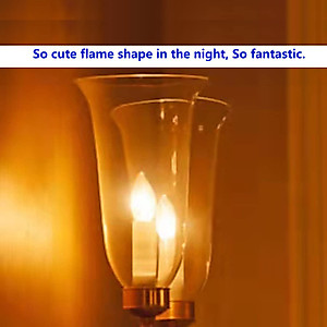 HMYYJT Dimmable LED Candelabra Bulb 25W Equivalent E12 LED Bulb 2700K Soft Warm White, Chandelier Light Bulbs, 2W 200LM Flame Tip CA10 Candle Light Bulb 24 Pack e12 Bulb.