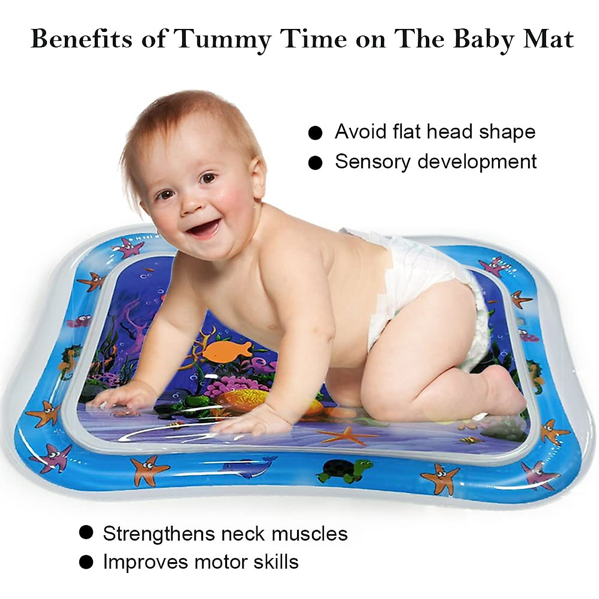 CARYWON Inflatable Tummy Time Mat Premium Baby Water Play Mat Baby Activity Center Tummy Time Water Mat Water Play Mat for Babies Promote Development Baby Gifts