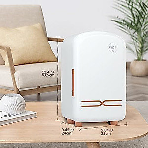 H HUKOER Skincare Fridge Mini Fridge for Bedroom Skincare Fridge with Drawer for Makeup Storage Skin care Tools 12-liter Esthetician Supplies for Bedroom to Cool Down Skincare Products (White)