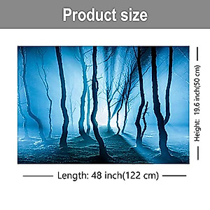 ELEBOX Fish Backgrounds Paper Double Sides 3D Stone & Trees Aquarium Background Picture 19" x 48" Fish Tank Background