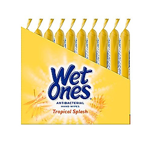 Wet Ones Antibacterial Hand Wipes, Tropical Splash - 20 ct. Size Wipes (10 Pack)