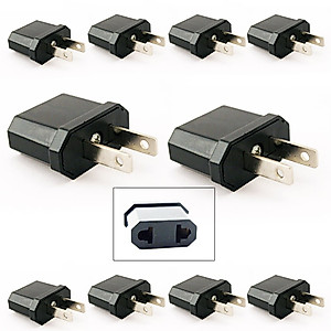 10 Travel Converters Europe to US Power Plug Adapter Adaptor Convert EU to Us