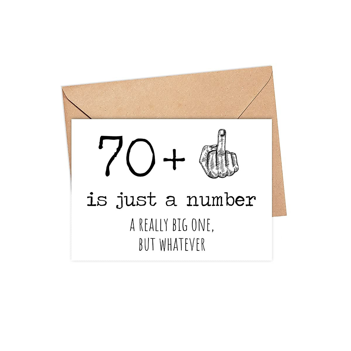 71st Birthday Card - 71 Is Just A Number A Really Big One But Whatever - 71 Year Old Birthday Card - Funny Birthday - Rude 71st Birthday Card - 70 + Middle Finger - Snarky Humor - Funny Adult Card