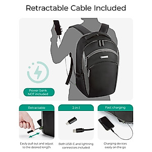 Travel Backpack for Men, BAGSMART 35L Carry On Backpack Flight Approved for Weekend Trip, Women/Mens Laptop Backpack for Work Commuter School with 17.3 inch Laptop Compartment & Water-resistant, Black