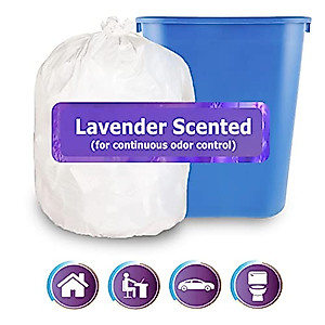 CCLINERS 4 Gallon Trash Bag Lavender Scented (440 Count) Small Bathroom Garbage Bags Wastebasket Can Liners White Trash Bags for Home Kitchen Office Bins (440 Bags)