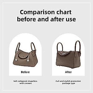 DGAZ Purse Organizer Insert，Silk Bag Organizer，Luxury Handbag & Tote Shaper Fits Lindy 19/26/30/34 Bags（Etoupe grey，LD26）