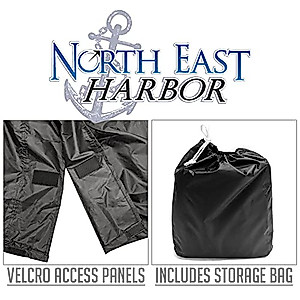 North East Harbor NEH Outdoor Firewood Log Rack Cover - 144" L x 24" W x 42" H - Sunray Protected, and Weather Resistant Storage Cover - Black
