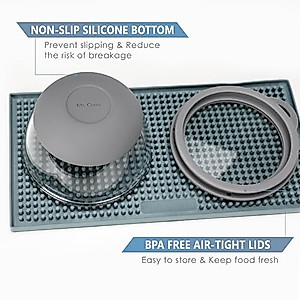 MR. CHOU Glass Food Storage Containers Set - 6-Piece Leak-Proof Bento Box with No-Slip Base - Stackable Meal Prep Containers - Ideal for Lunch, Leftovers, and Pantry Organization (0.5QT, 1.1QT, 2.2QT)