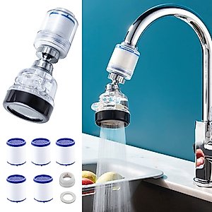 Faucet Water Filter, 360° Rotating Faucet Water Filter, Kitchen Bathroom Universal Sink Water Filter, with 3 Water Outlet Modes Removes Chlorine Fluoride Heavy Metals Hard Water for Bathroom Sink