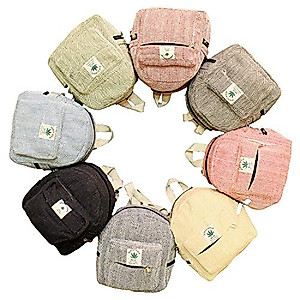 Eco Friendly Mini Backpack For women Handmade Hemp Backpack For Women organic Beautiful Small Backpack (LIGHT GREEN)