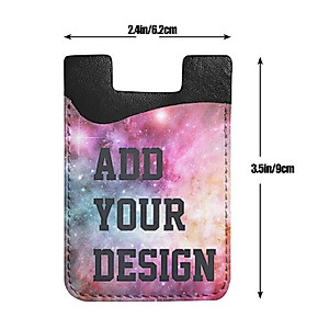 Khyijlo Custom Phone Card Pocket Holder Phone Card Stick Pu Leather Cell Phone Card Pocket, Id Credit Card Wallet Phone Case Pouch For Back Of Phone Compatible With Most Smartphones