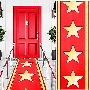 Movie Night Long Red Carpet Table Runner Movie Theme Party Decorations Party Supplies for Movie Night Theme, Wedding, Prom, Movie Special Event, Aisle Indoor Outdoor Decor (24 Inch, 10 Feet)